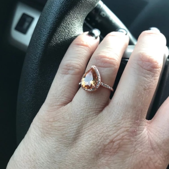 Jewelry | Elegant Rose Gold Tear Drop Ring | Poshmark